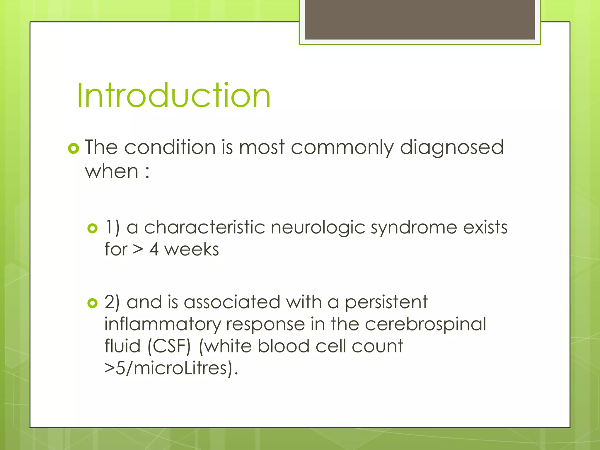 Chronic and recurrent meningitis | PPTX