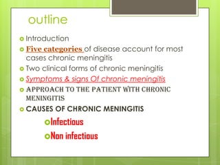 Chronic and recurrent meningitis | PPTX