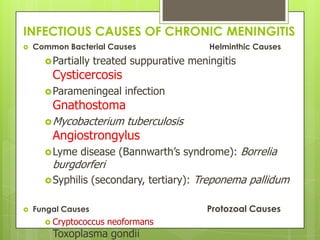 Chronic and recurrent meningitis | PPTX