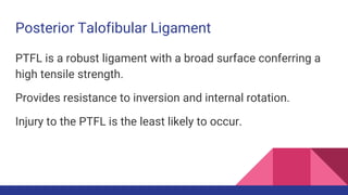 Chronic ankle instability and syndesmotic injuries | PPTX
