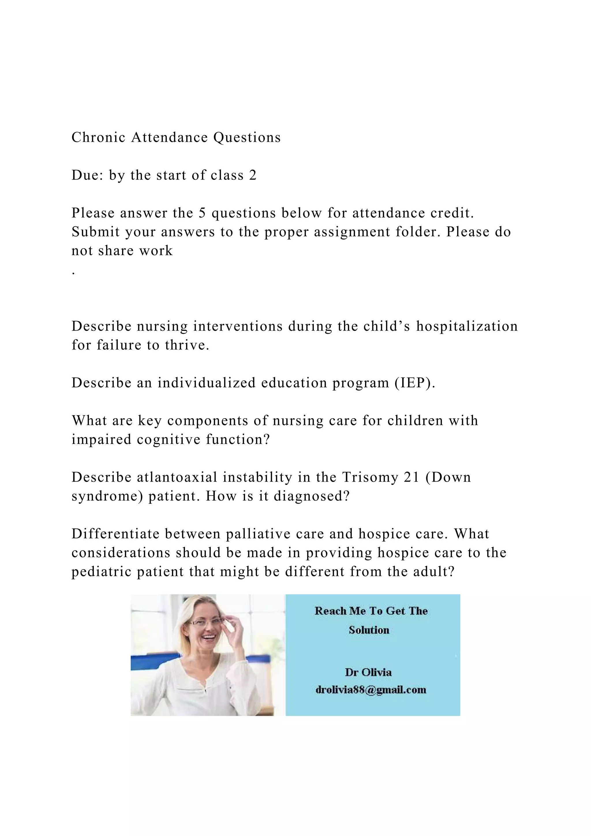 Chronic Attendance QuestionsDue by the start of class 2.docx