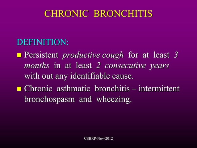 Chronic bronchitis | PDF | Lung and Respiratory Health | Diseases and ...