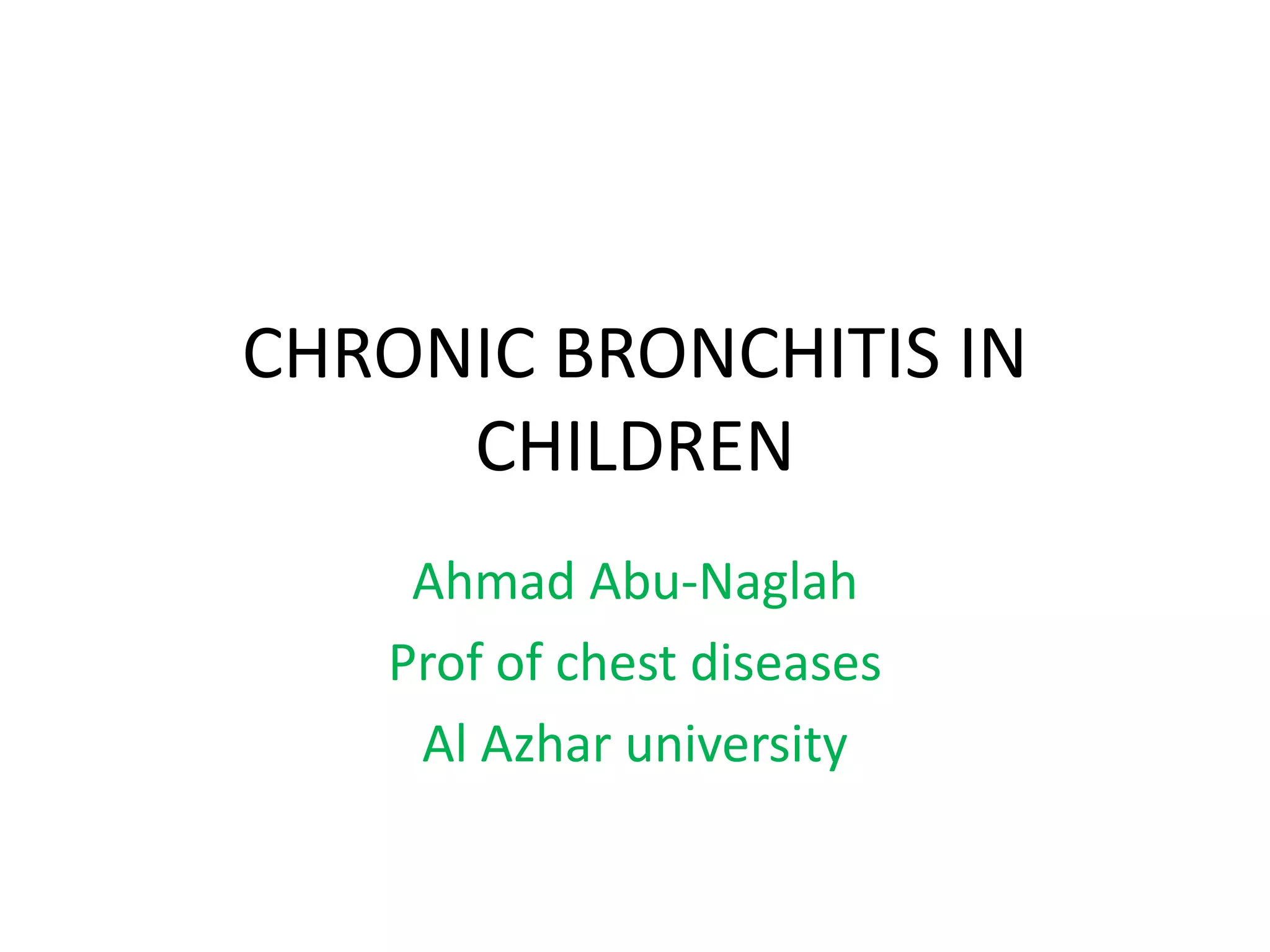 Chronic bronchitis in children | PPT