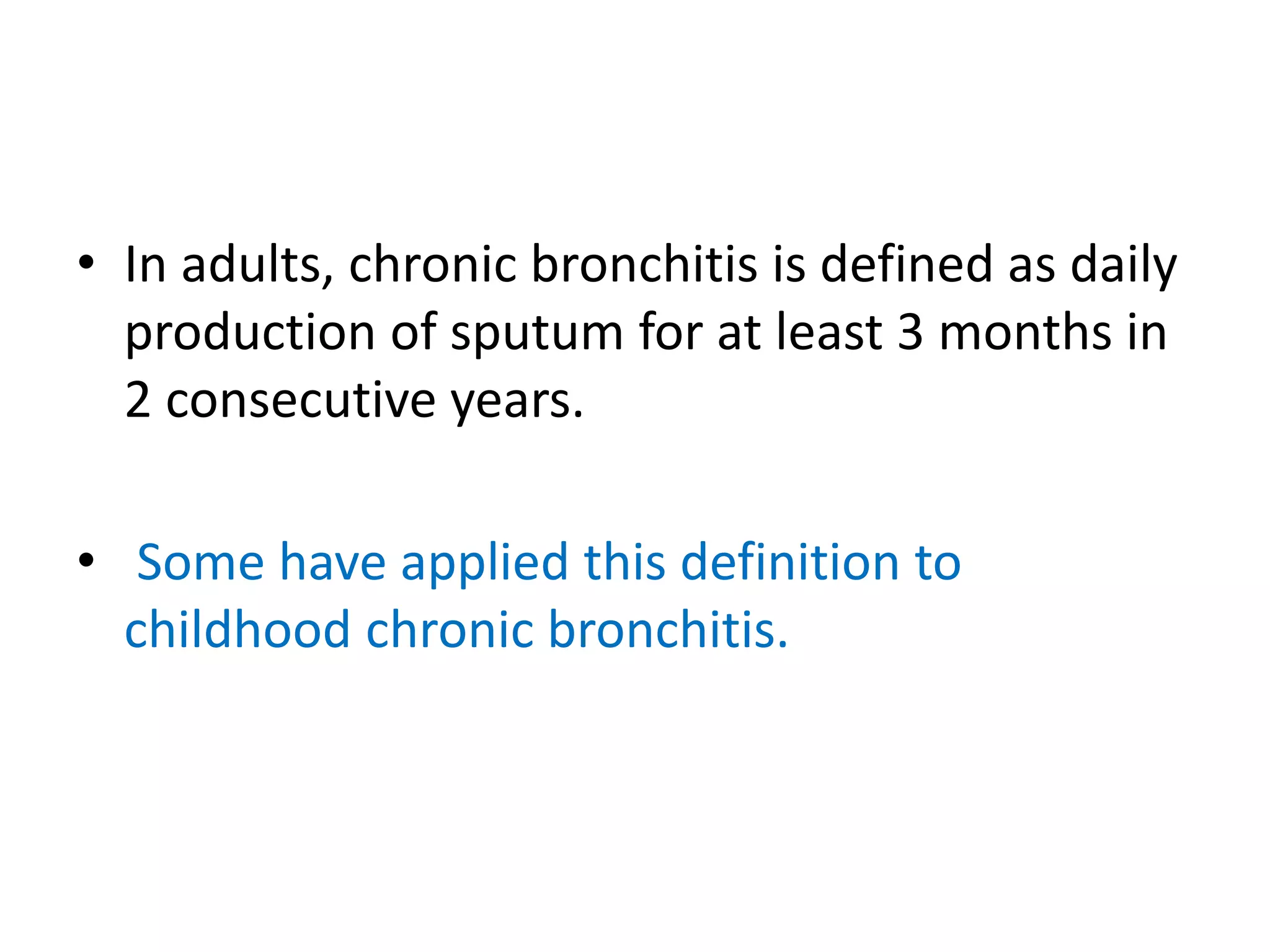 Chronic bronchitis in children | PPT