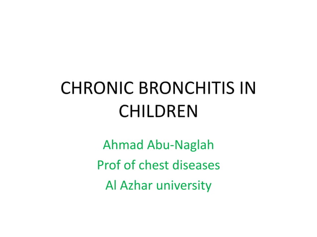 Chronic bronchitis in children | PPT