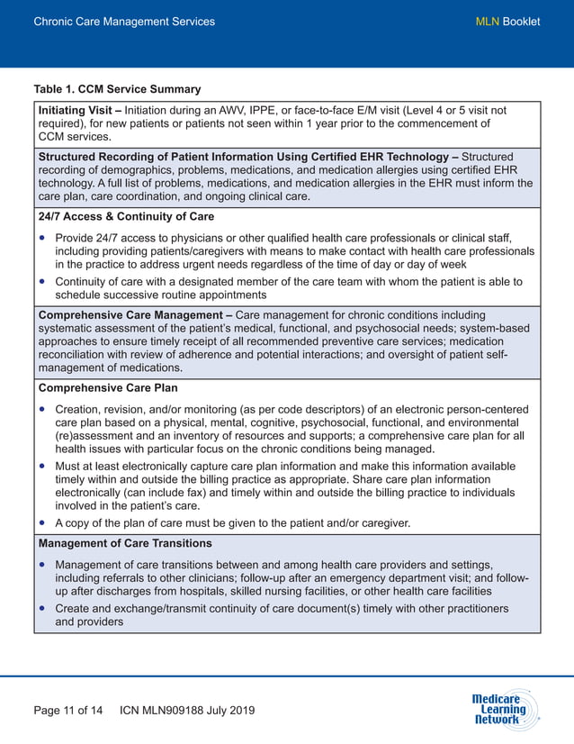 Chronic Care Management Services | PDF