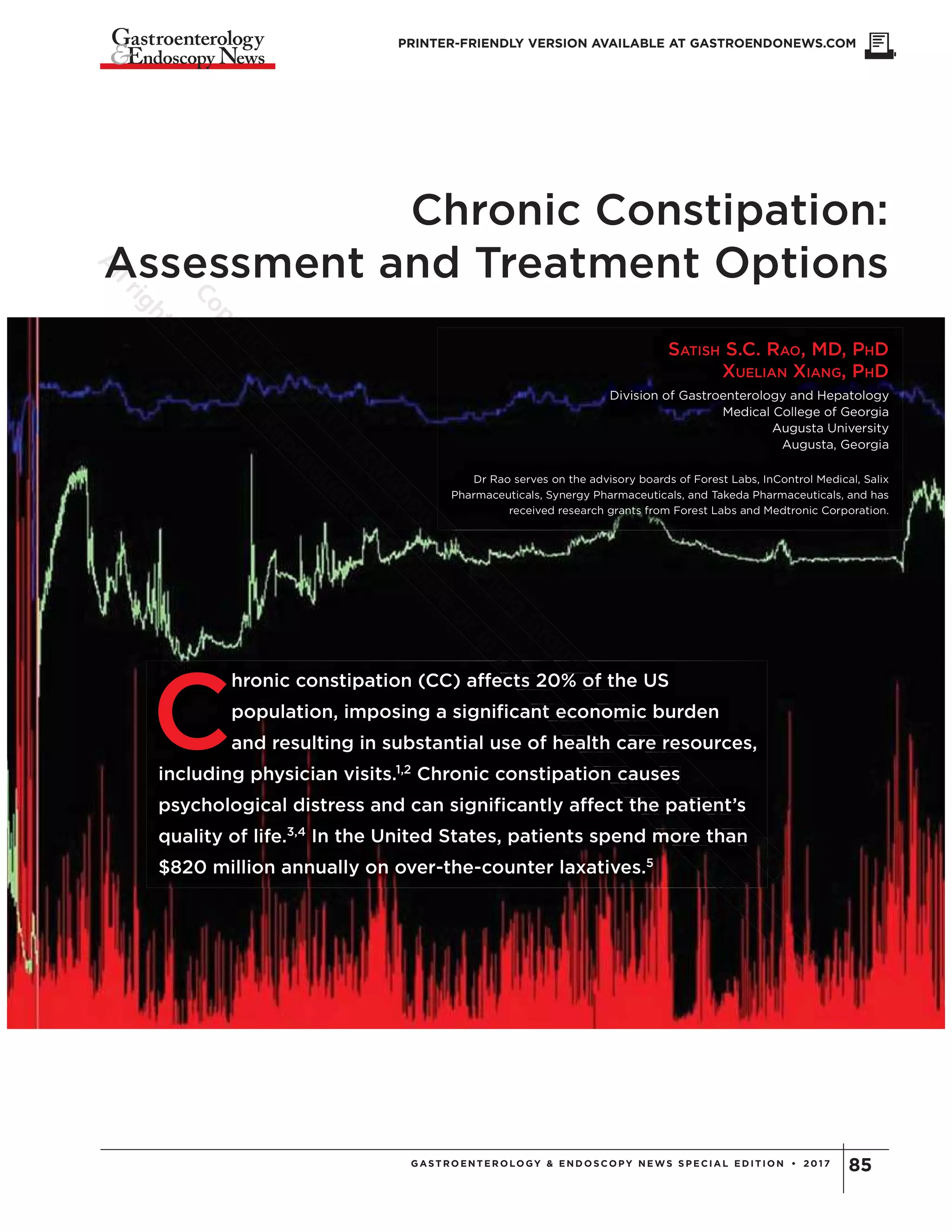 Chronic Constipation: Assessment and Treatment Options (Rao) | PDF