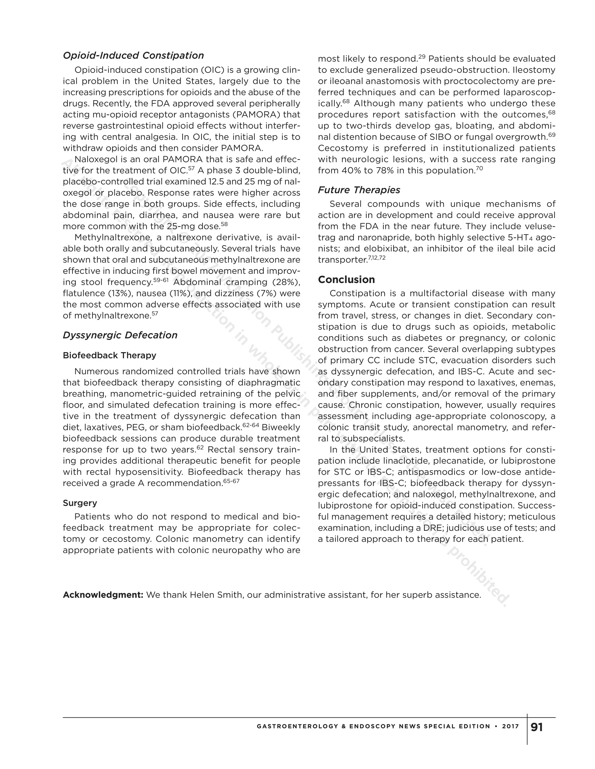 Chronic Constipation: Assessment and Treatment Options (Rao) | PDF