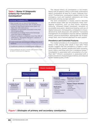 Chronic Constipation: Assessment and Treatment Options (Rao) | PDF