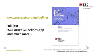 chronic coronary syndrome esc 2019 guidelines | PPTX