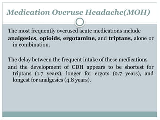 chronic daily headache presentation definition, causes and management ...