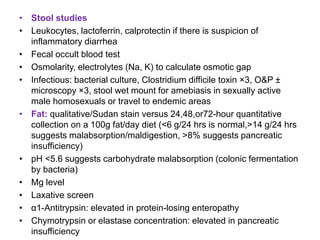 chronic diarrhea causes and evaluation pptx | PPTX
