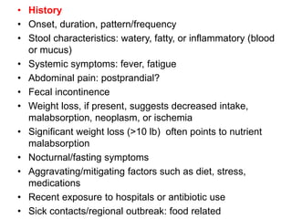 chronic diarrhea causes and evaluation pptx | PPTX