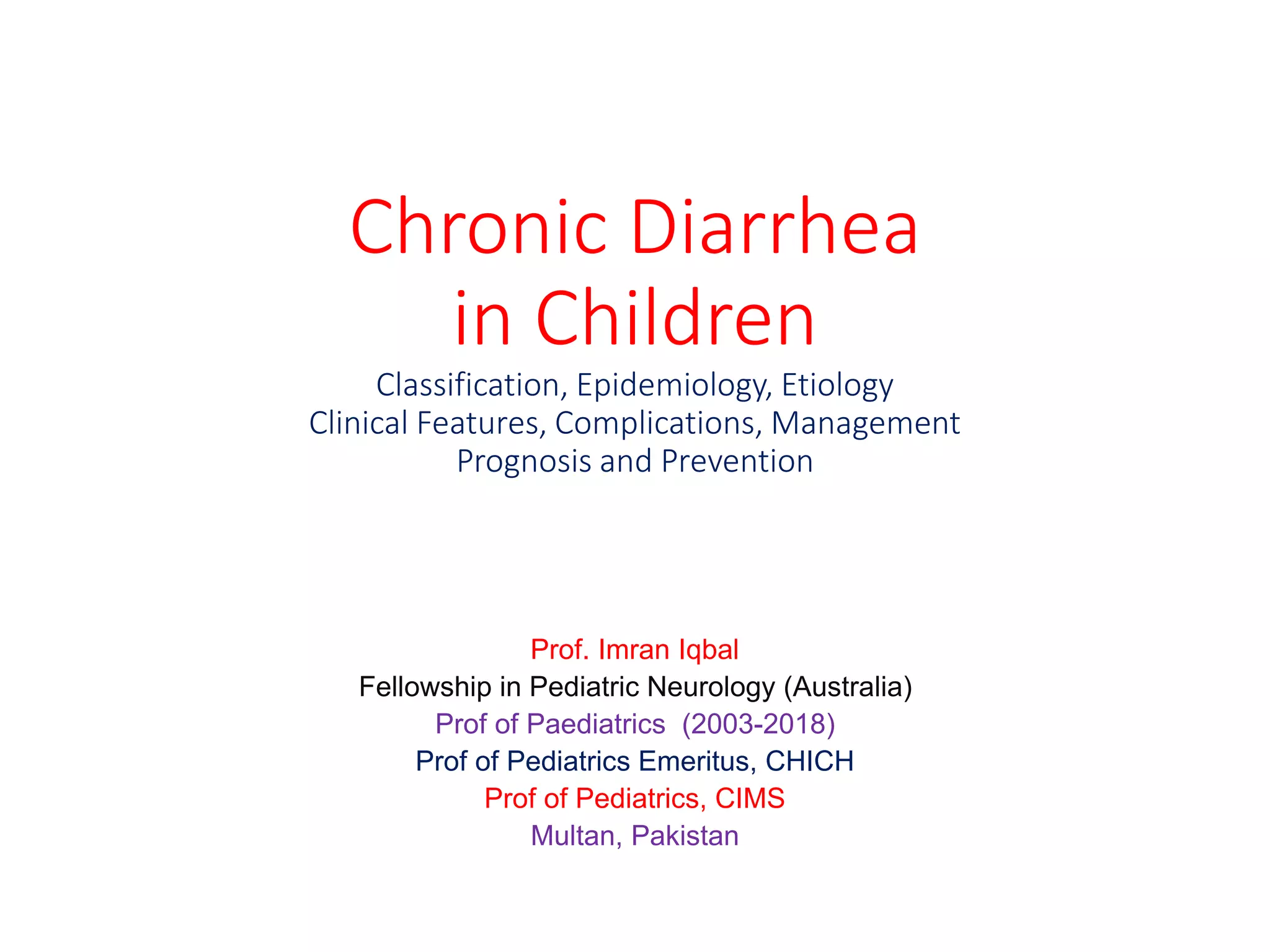 Chronic diarrhea in children 2021 | PDF