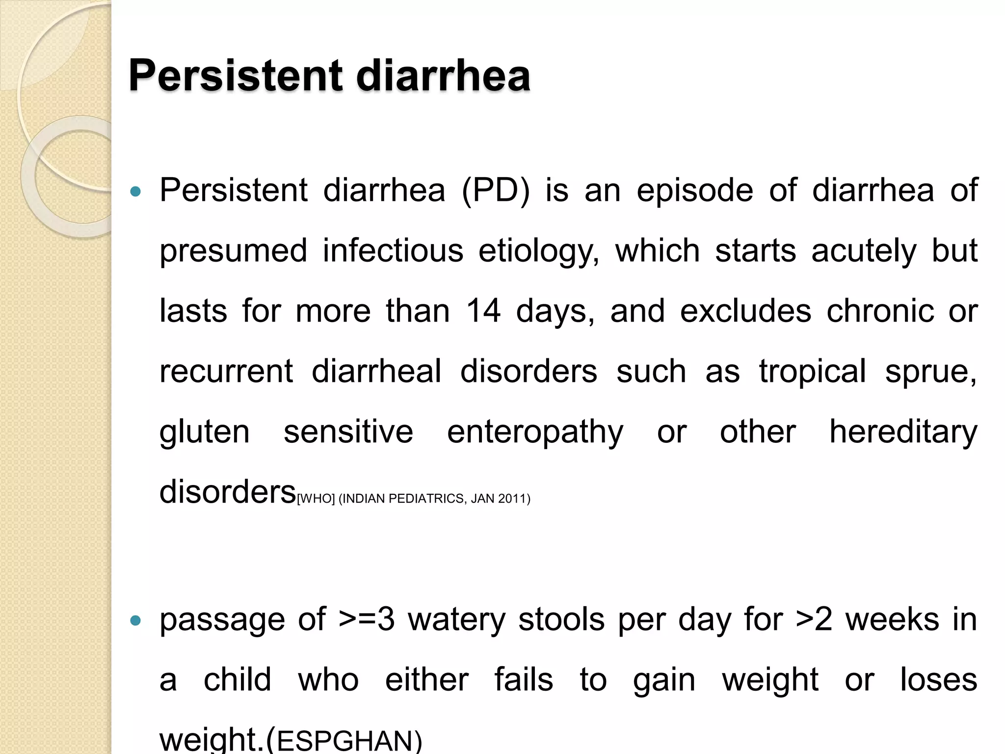 Chronic diarrhoea in children | PPTX