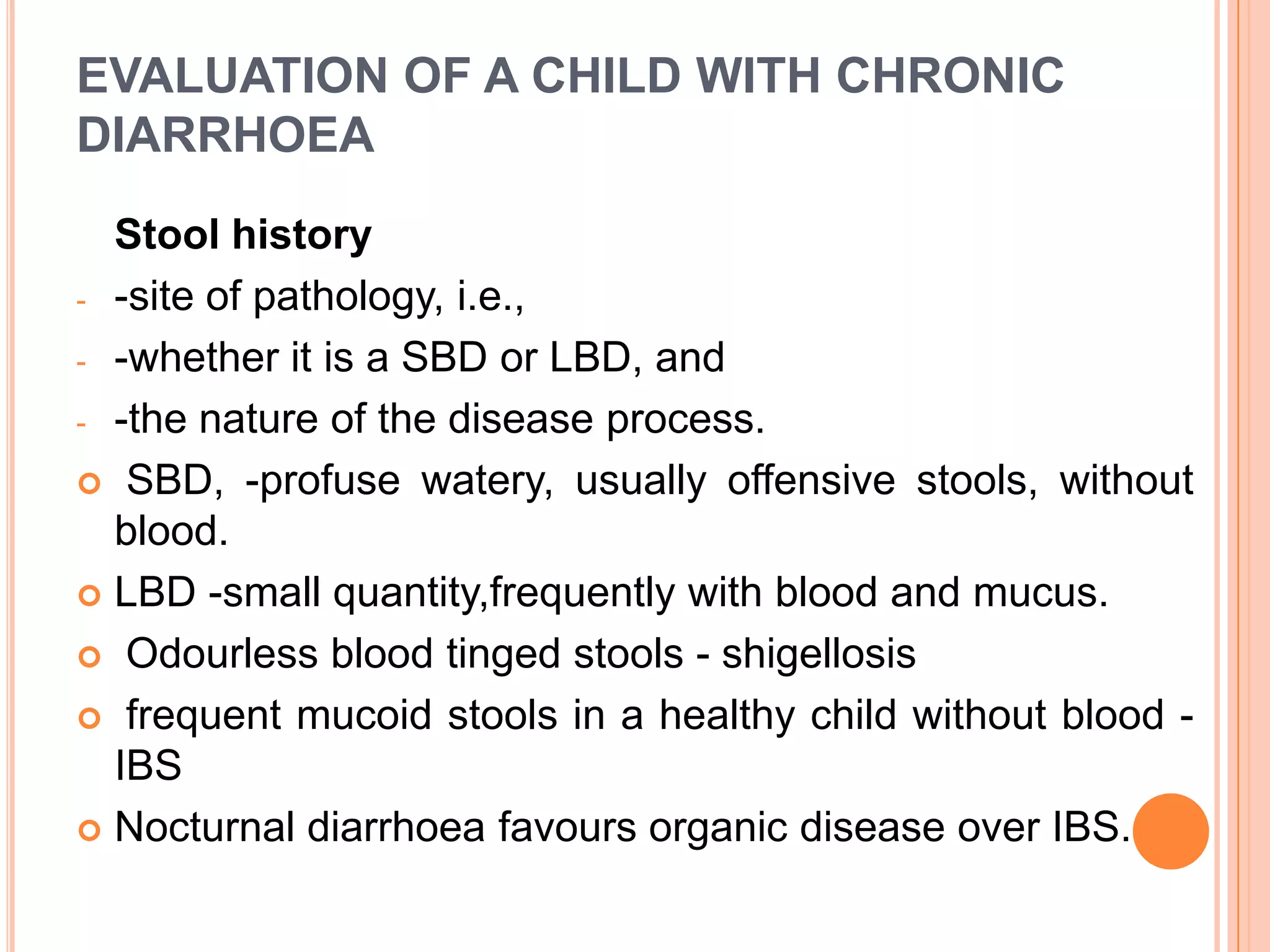 Chronic diarrhoea and management in children | PPTX