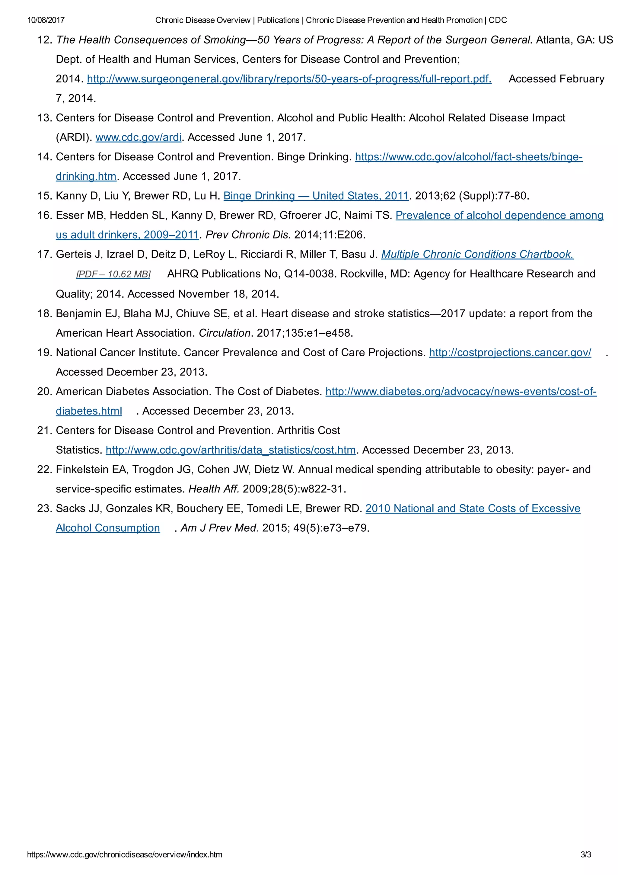 Chronic disease overview publications chronic disease prevention and ...