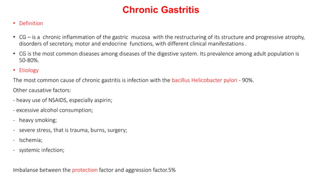 Chronic gastritis and duodenitis | PPTX
