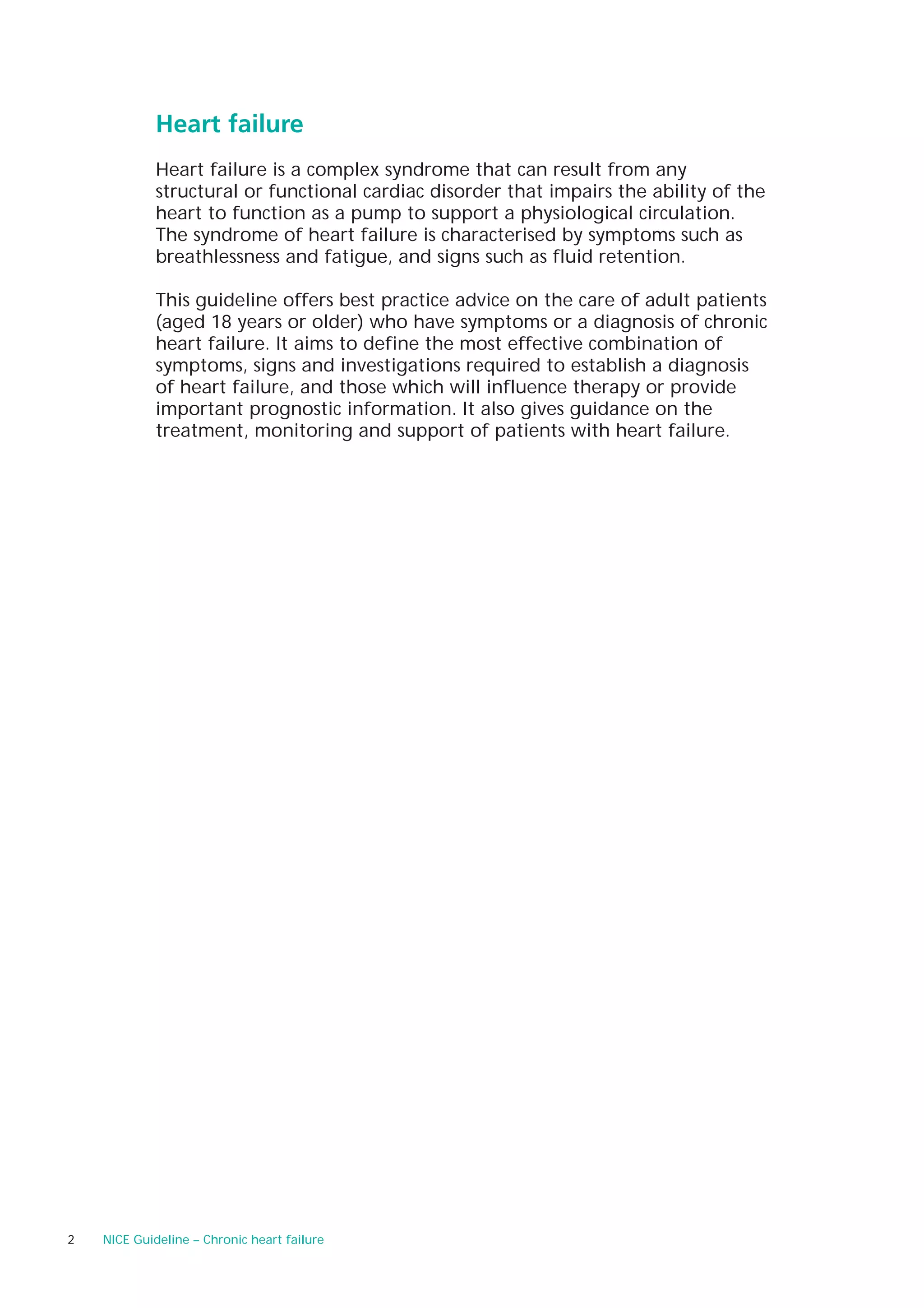 Chronic heart failure nice guidelines | PDF