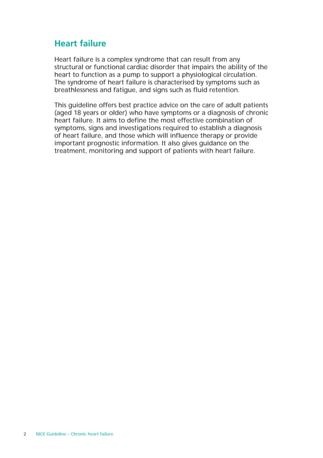 Chronic heart failure nice guidelines | PDF