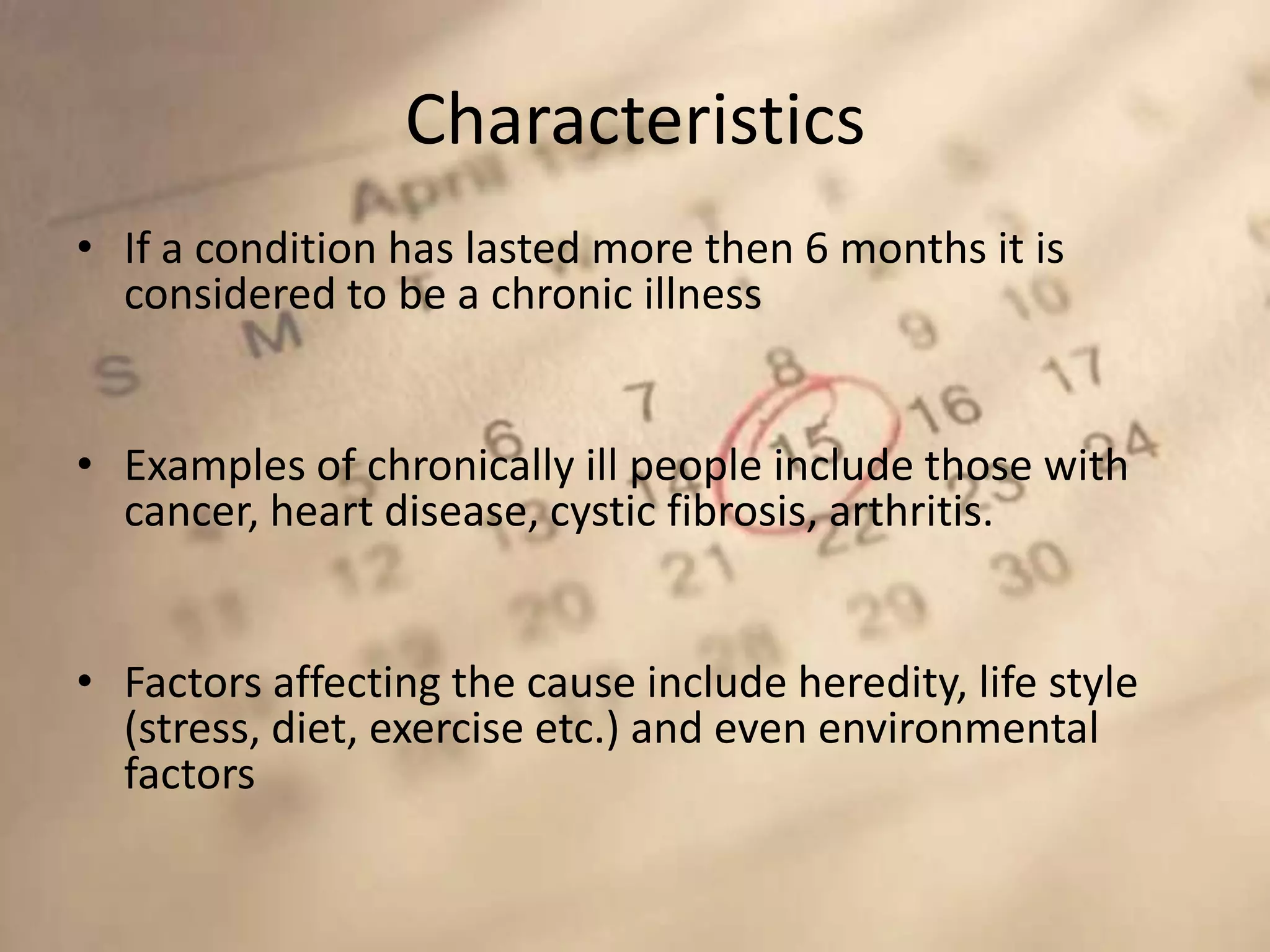 Chronic illness ppt | PPTX