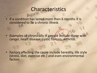 Chronic illness ppt | PPTX