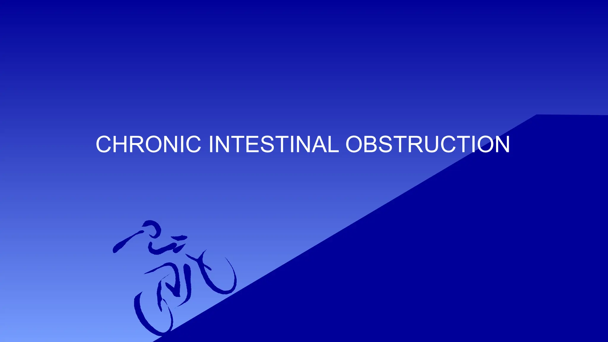 chronic intestinal obstruction in pakistan | PPTX