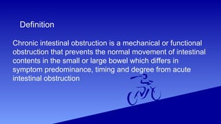 chronic intestinal obstruction in pakistan | PPT