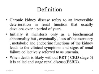 Chronic kidney disease(ckd) | PPTX | Blood Disorders | Diseases and ...