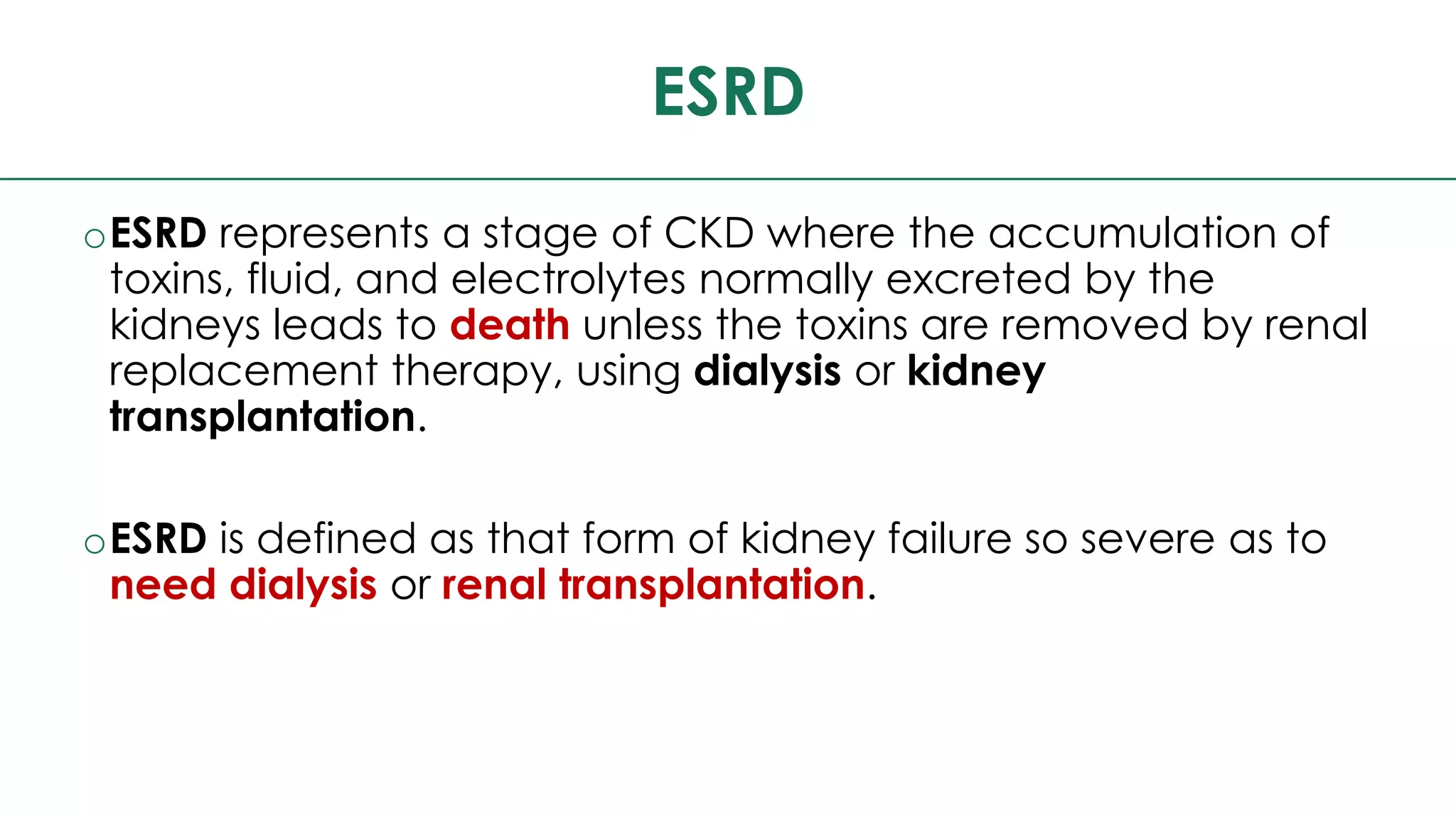 CHRONIC KIDNEY DISEASE & END STAGE RENAL FAILURE | PDF