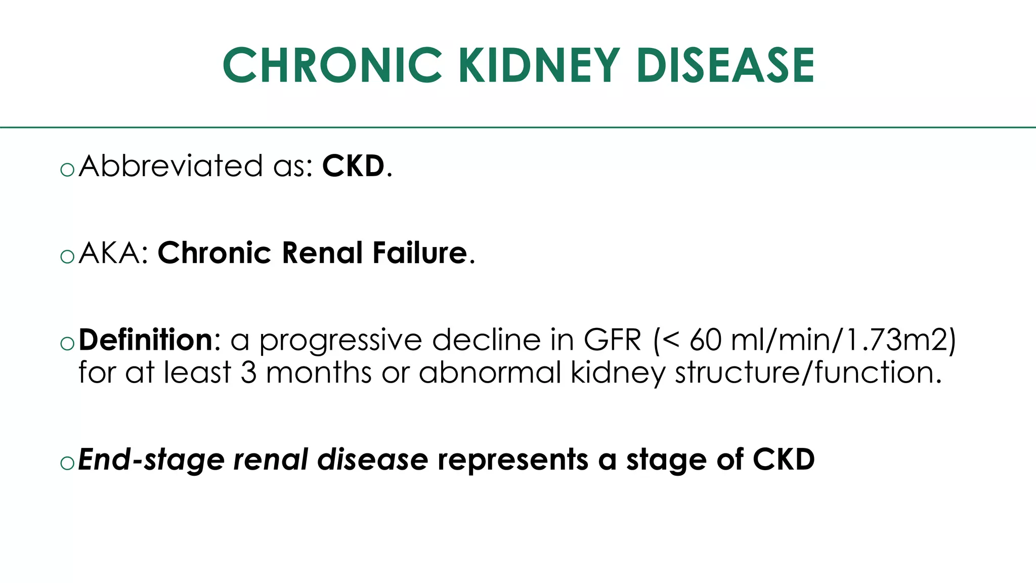 CHRONIC KIDNEY DISEASE & END STAGE RENAL FAILURE | PDF