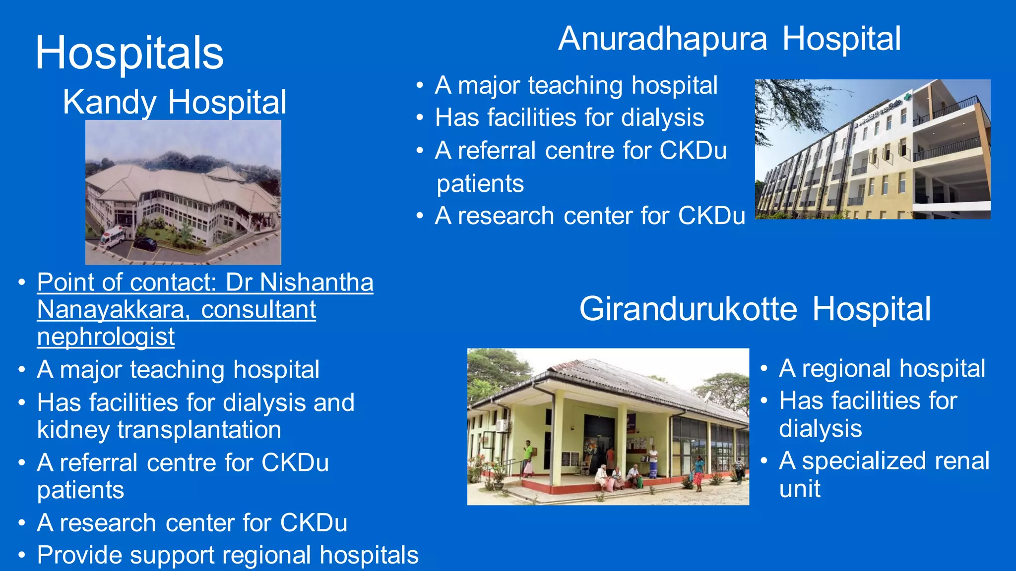 Chronic kidney disease of unknown aetiology (CKDu) in Sri Lanka: A ...