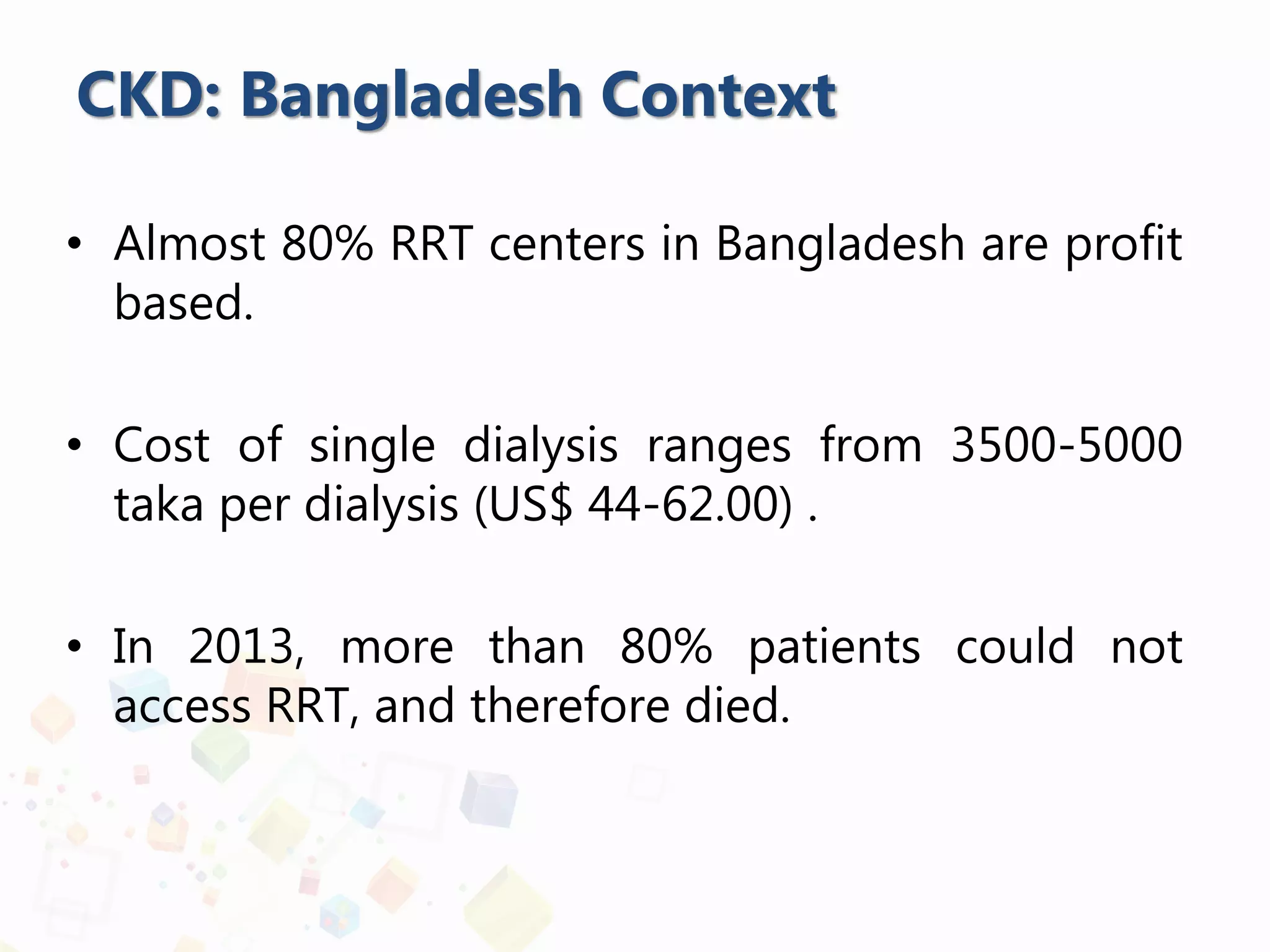 Chronic kidney diseases and its causes and trends in global and Bangladesh perspective | PPTX