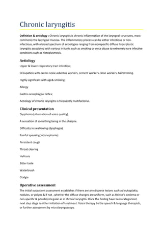 Chronic laryngitis | DOC