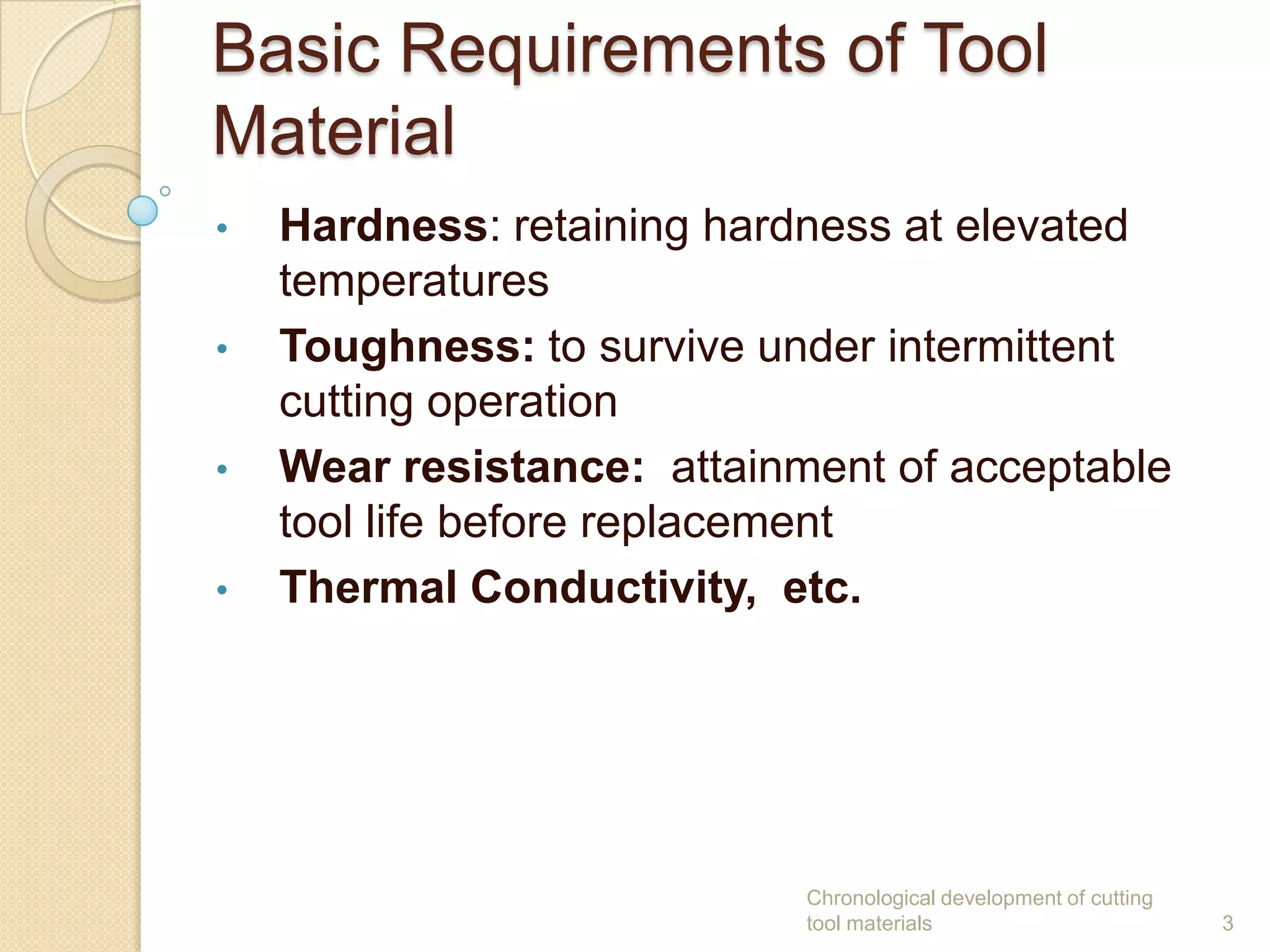 Chronological developments in Cutting Tool Materials | PPT