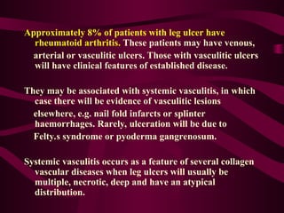 Chronic leg ulcer high critical topic for learning .ppt