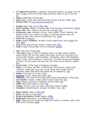 Chronicles of narnia char. | DOCX