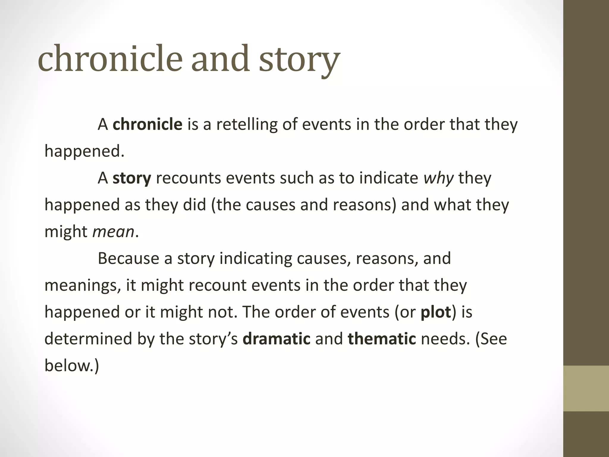 Chronicle, story - drama, theme, plot | PPTX