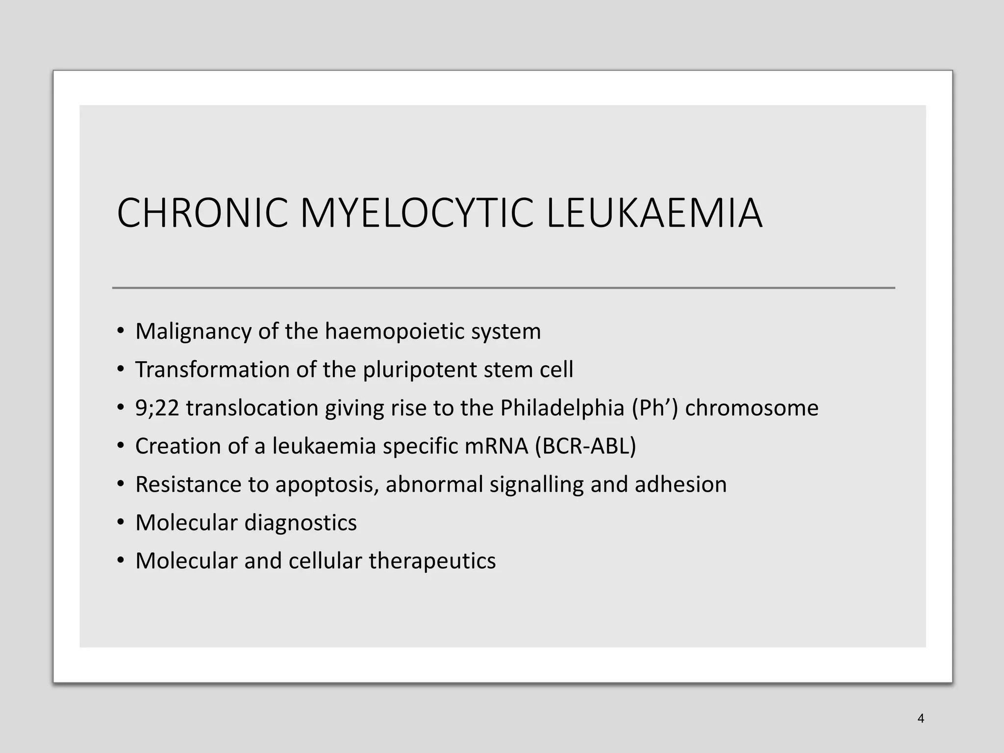 INTRODUCTION TO CHRONIC LEUKEMIA WHITE BLOOD CELLS MALIGNANCY | PDF