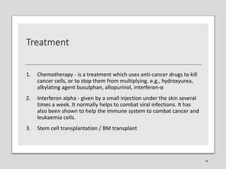 INTRODUCTION TO CHRONIC LEUKEMIA WHITE BLOOD CELLS MALIGNANCY | PPT