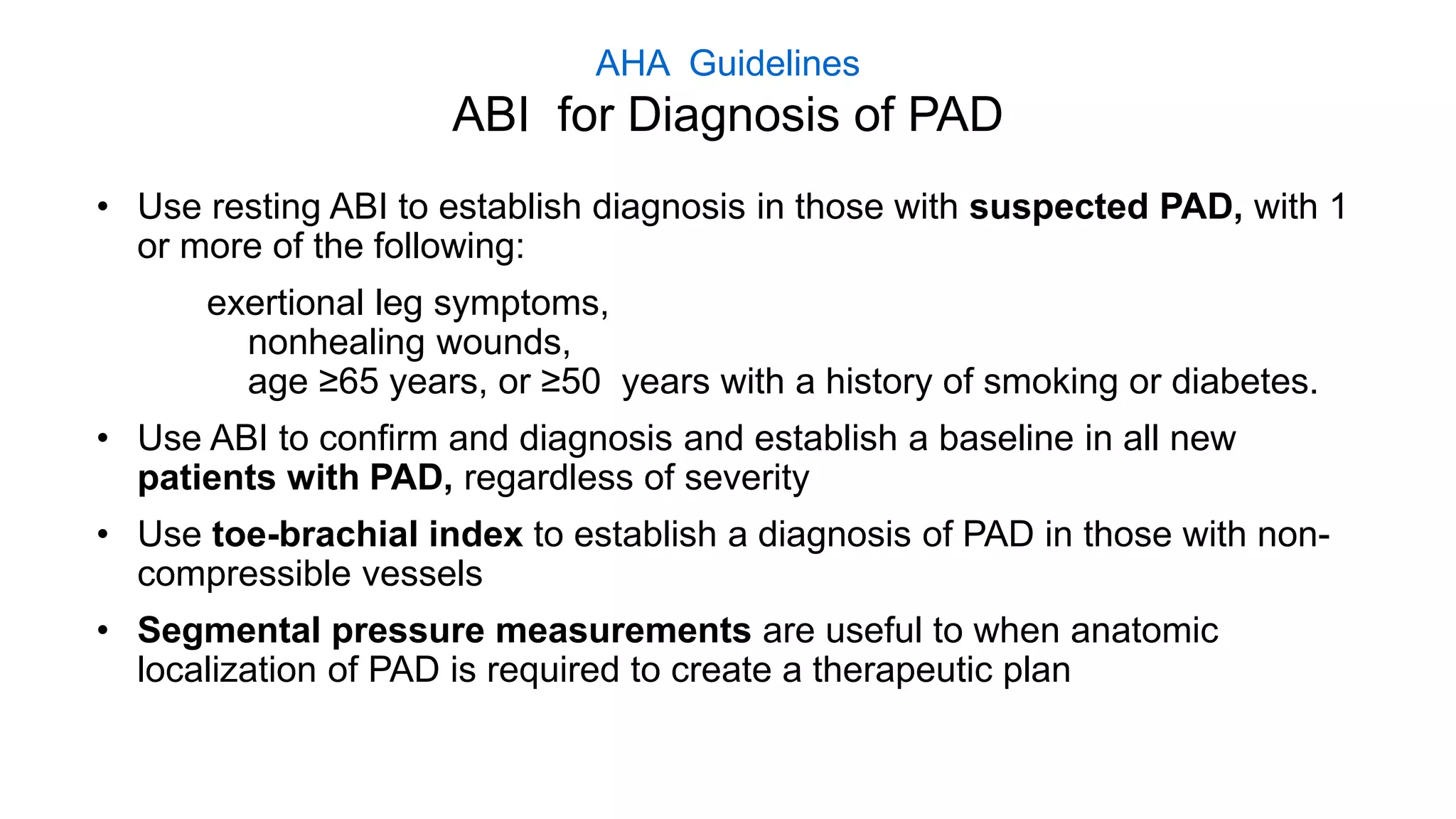 Peripheral Vascular disease / Chronic limb ischemia / CLI / Acute limb ...