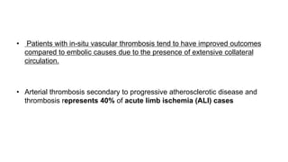 Peripheral Vascular disease / Chronic limb ischemia / CLI / Acute limb ...