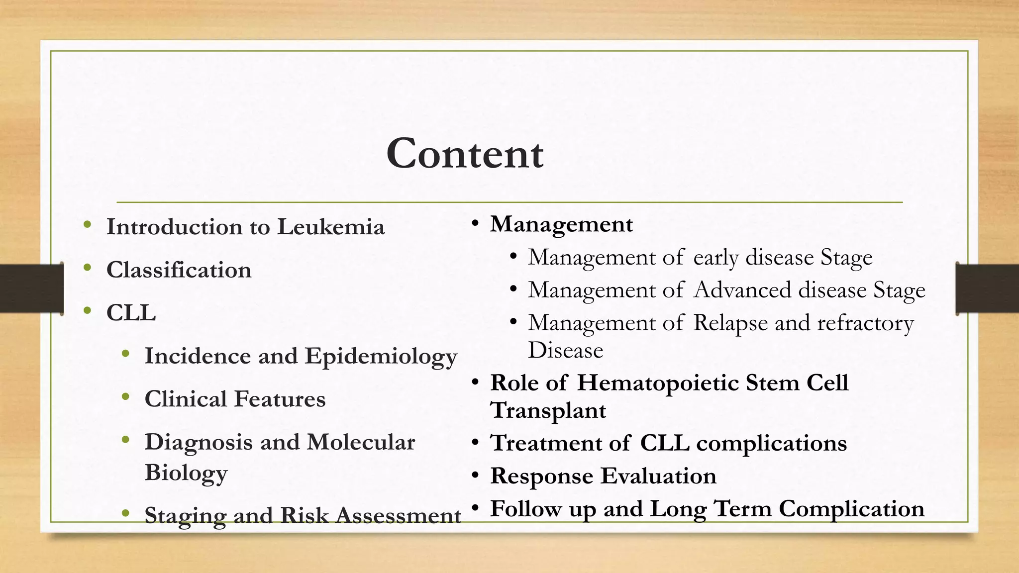 Chronic Lymphocytic Leukemia (CLL) | PPTX