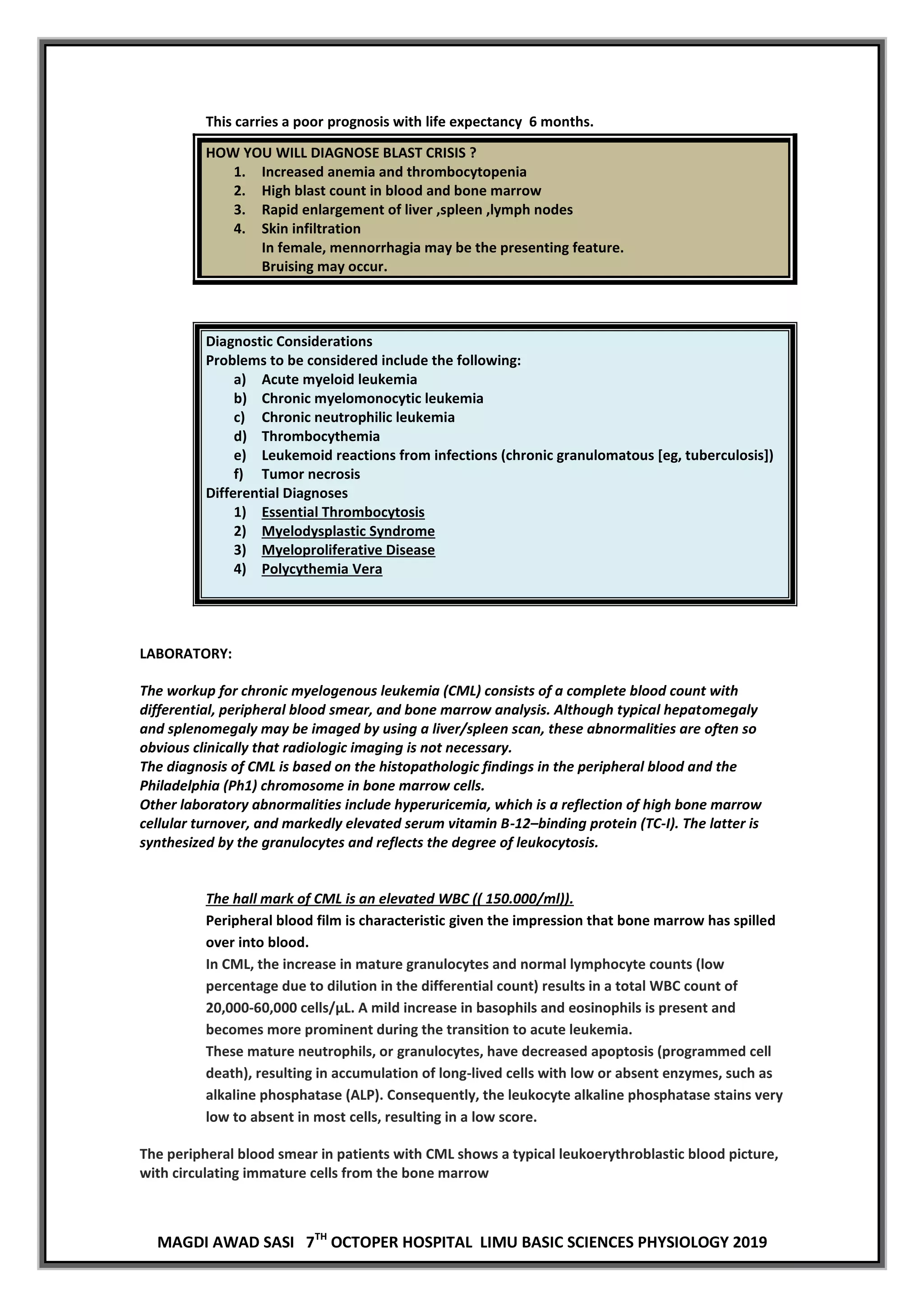 Chronic myeloid leukemia magdi sasi 2019 ramadan | PDF