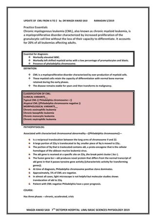 Chronic myeloid leukemia magdi sasi 2019 ramadan | PDF
