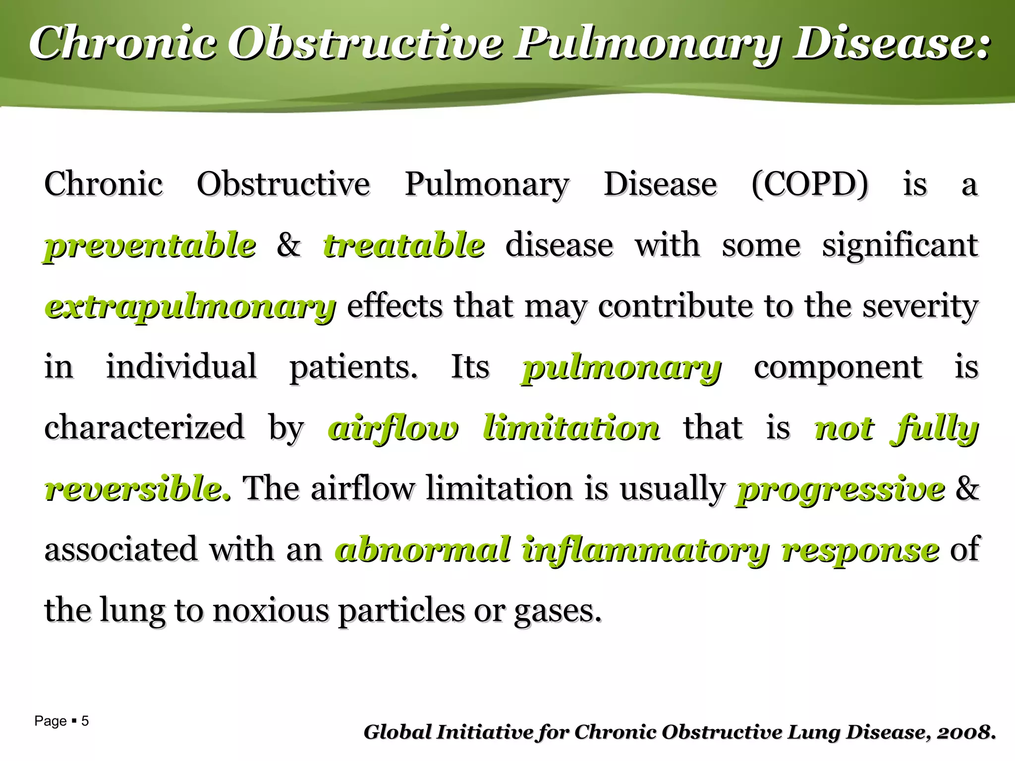Chronic obstructive pulmonary disease | PPT