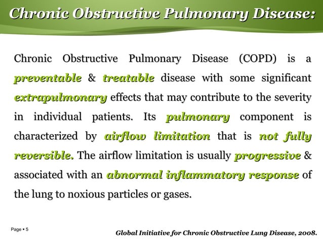 Chronic obstructive pulmonary disease | PPT | Lung and Respiratory ...