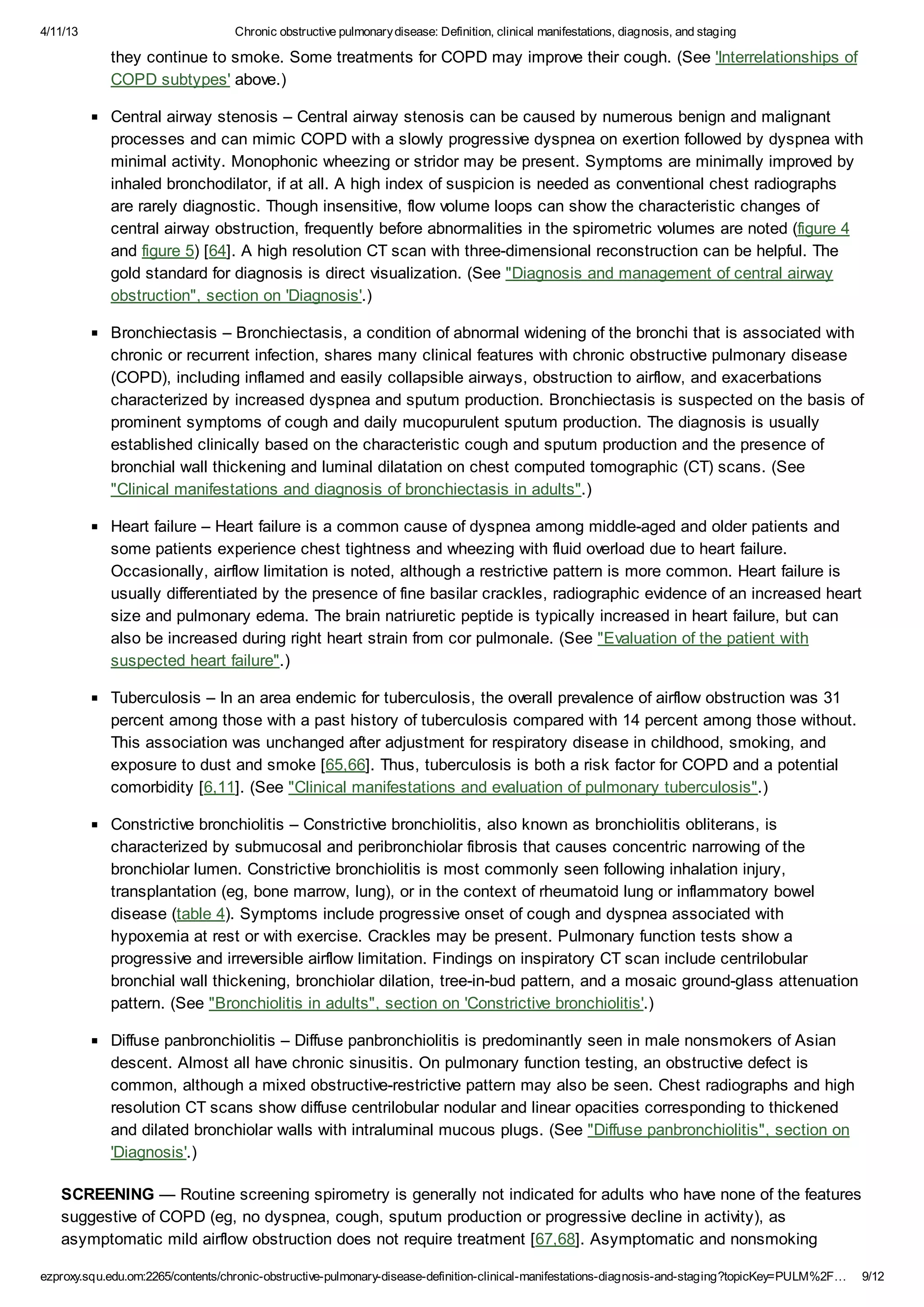 Chronic obstructive pulmonary disease definition, clinical ...