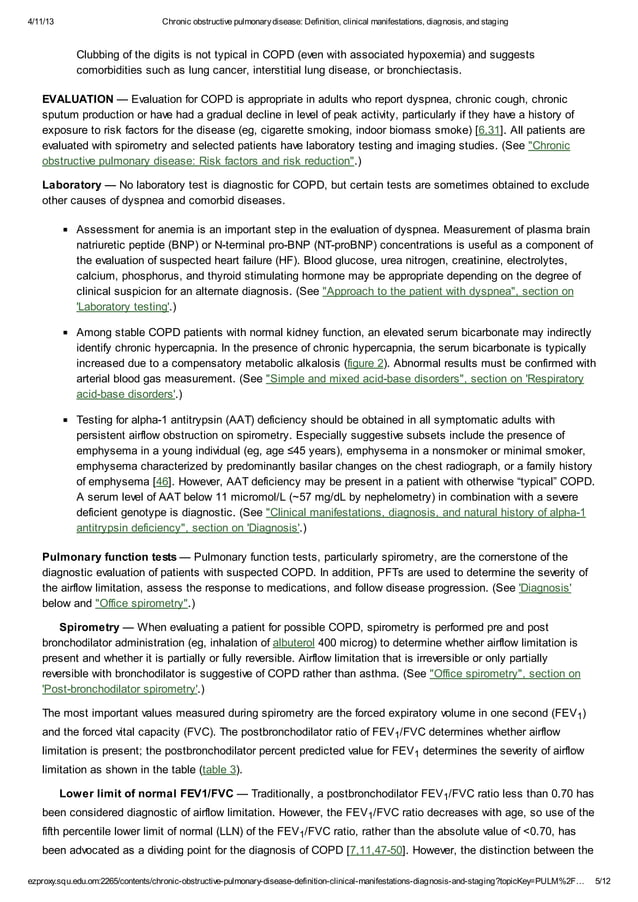 Chronic obstructive pulmonary disease definition, clinical ...