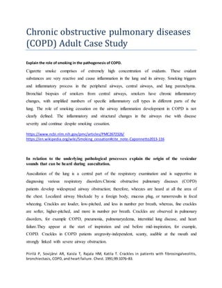 Adult case study Chronic obstructive pulmonary diseases (copd) | DOCX | Lung and Respiratory ...